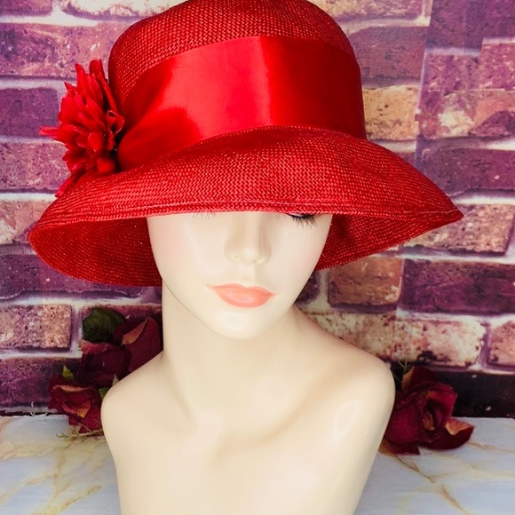 Accessories | Vintage Red Derby Church Hat | Poshmark